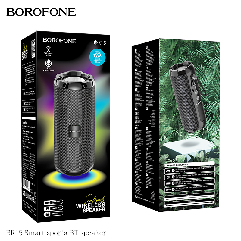 BOROFONE BR15 Portable Bluetooth Smart Sports BT Speaker Black