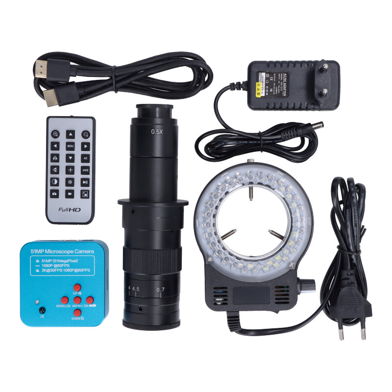 51MP HDMI USB Industrial Electronic Digital Microscope Camera 180X C ...