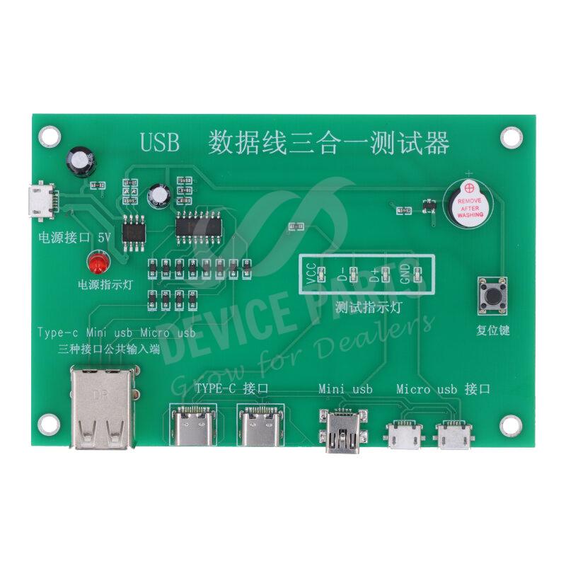 3 in 1 Type-C/Micro/Mini USB Cable Test Board