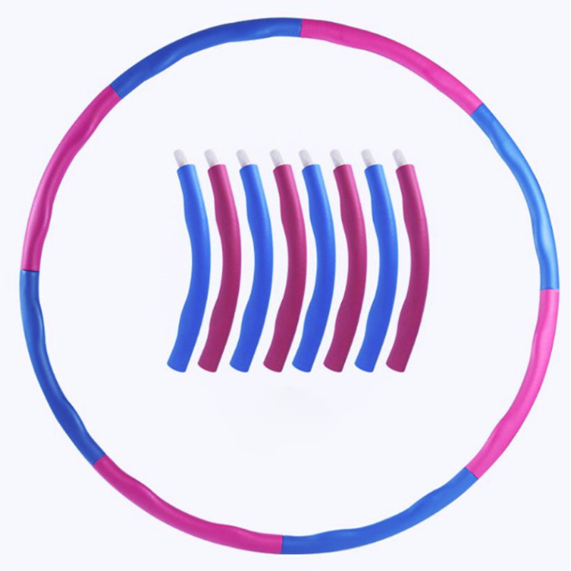 8 Detachable and Splicable EVA+PP Foam Sponge Hula Hoops ø95cm Pink+Blue