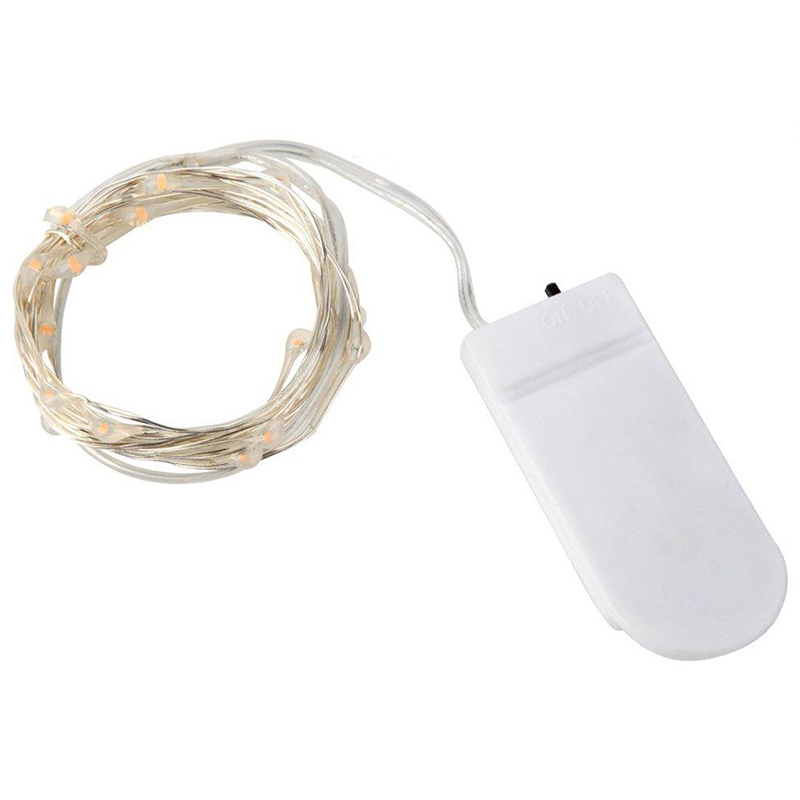 2m CR2032 Battery Operated 20 LED Copper Wire String Lights Warm White