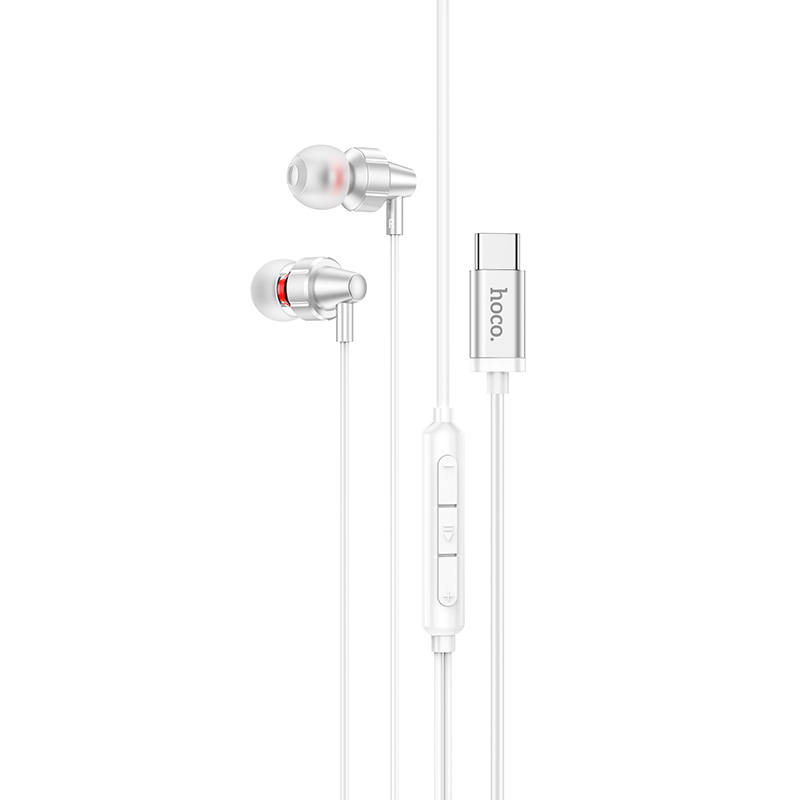 HOCO M90 Delight Type-C Wired Digital Earphone with Microphone Silver