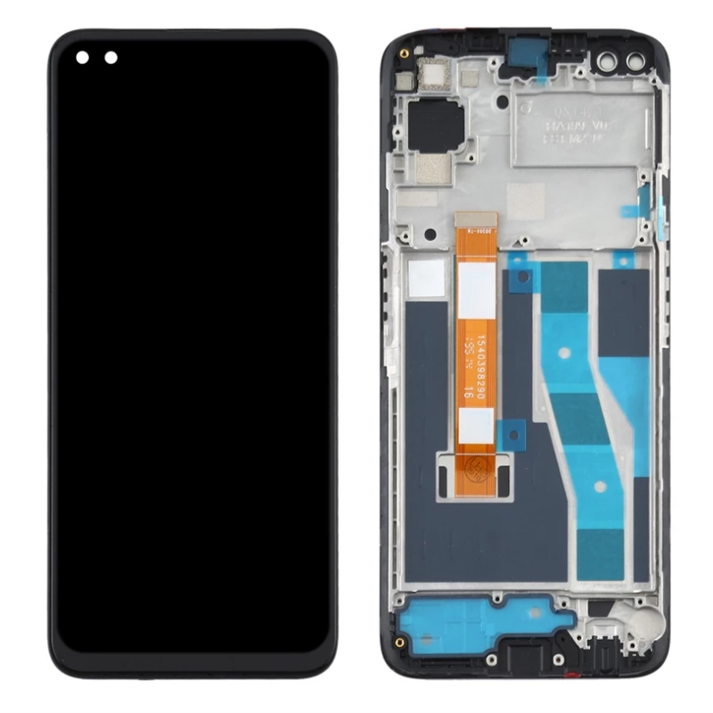 Screen Replacement With Frame for Realme 6 Pro Black Ori(Third Party Glued)