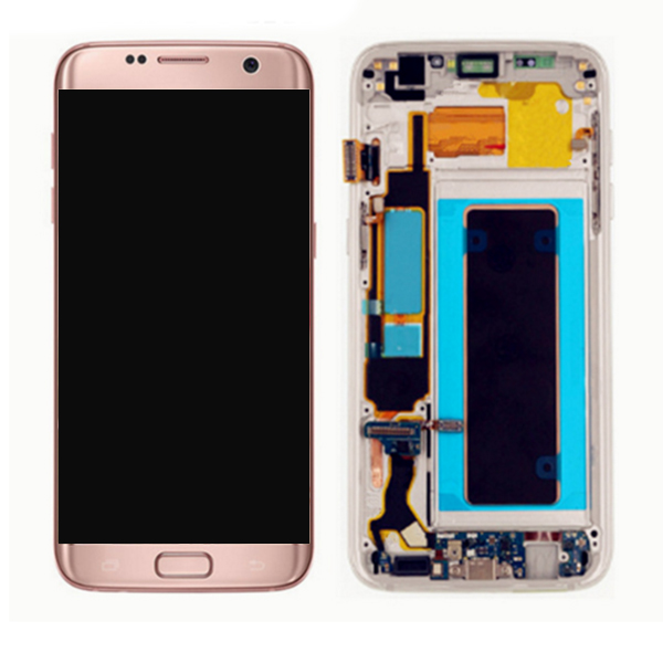 Screen Replacement With Frame for Samsung Galaxy S7 edge G935F Pink Ori