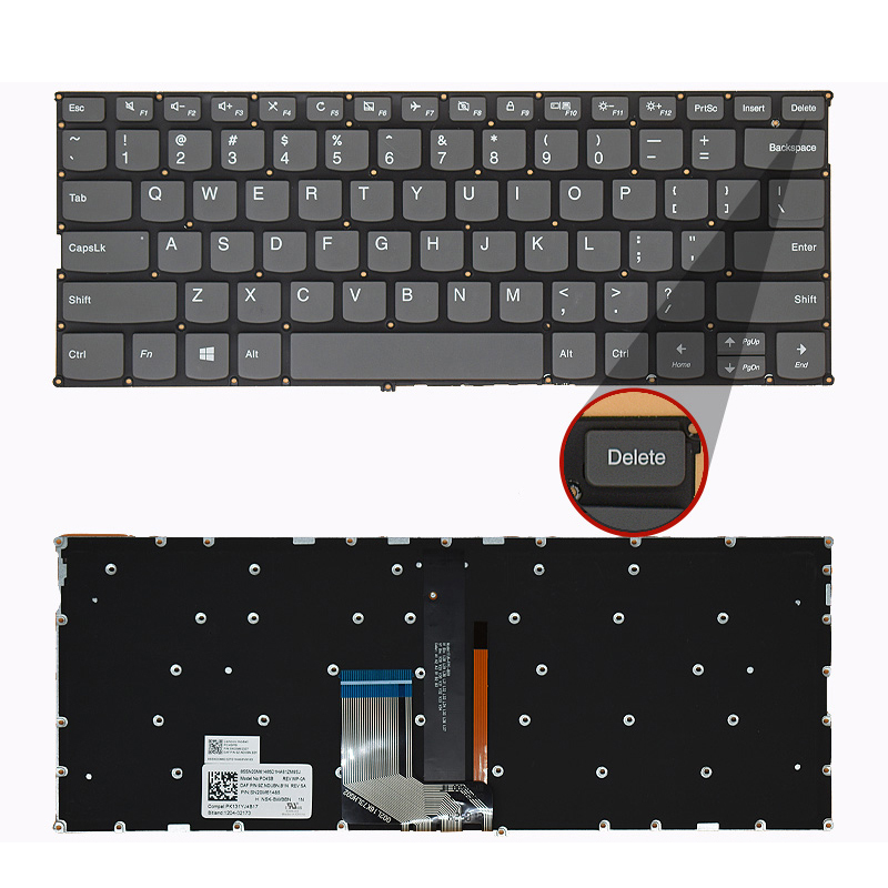 Keyboard with Backlight & DEL Button for Lenovo Ideapad 320S-13IKB/V720 ...