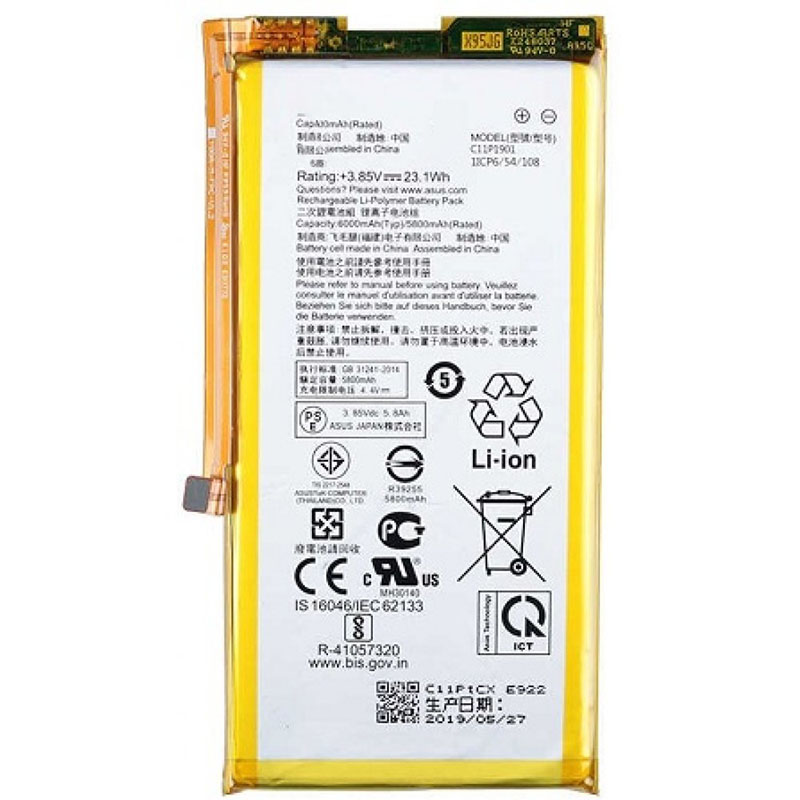 C11P1903 6000mAh Battery + Battery Adhesive for Asus ROG Phone 3 Strix OEM