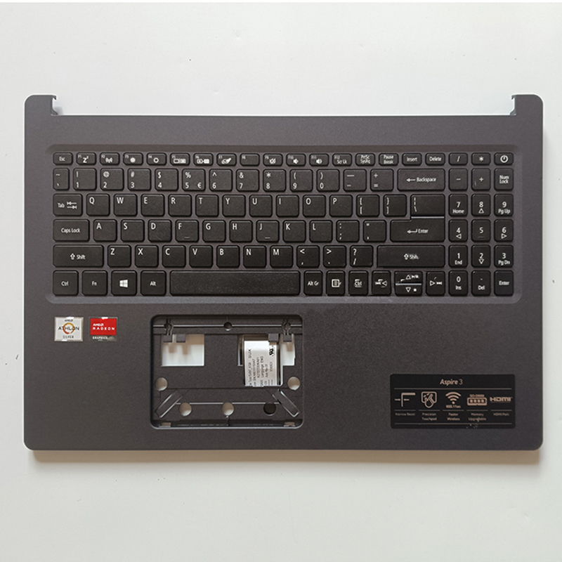 Top Case + Keyboard without Backlight for Acer A515-54 EU Version Black ...