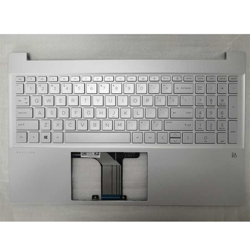 Top Case + Keyboard without Backlight & Fingerprint Hole for HP ...