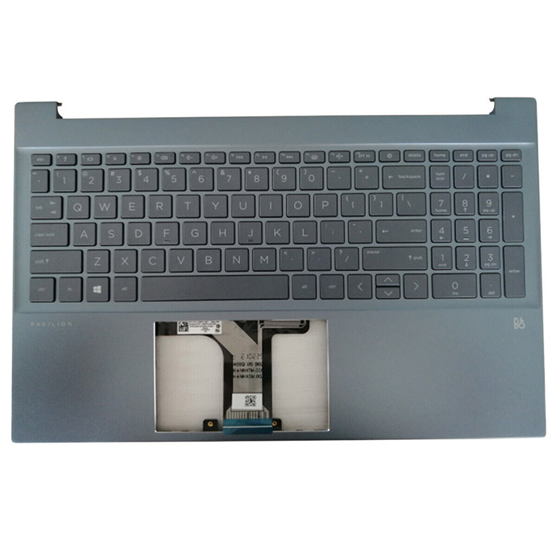 Top Case + Keyboard with Backlight without Fingerprint Hole for HP ...