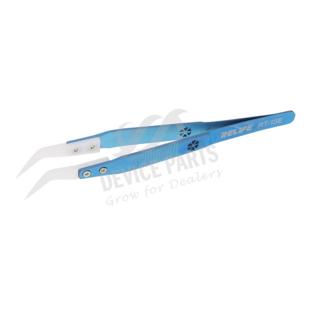 RELIFE RT-15E Precision Titanium Alloy Ceramic Bending Tweezers