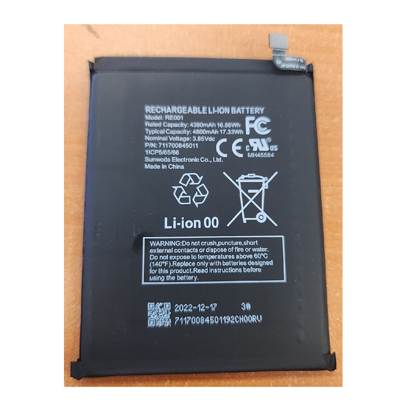 RE001 4380mAh Battery + Battery Adhesive for T-Mobile REVVL 6 5G OEM