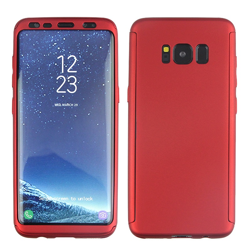 360 Full Coverage Hard PC Case for Samsung Galaxy S8 Red