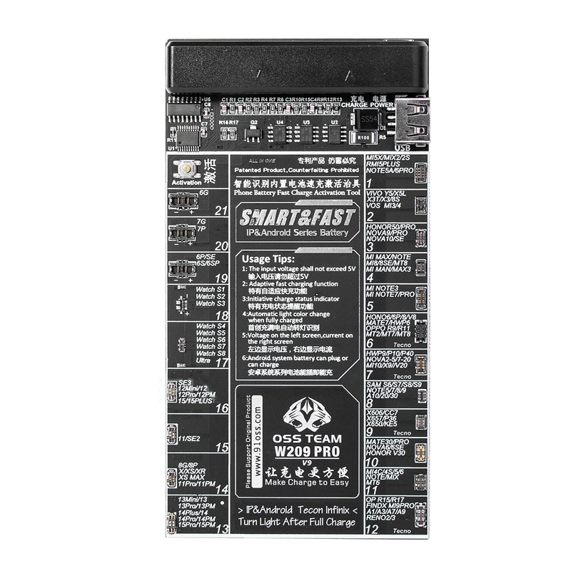 OSS TEAM W209 Pro V9 Smart Phone Battery Quick Charging and Activation ...