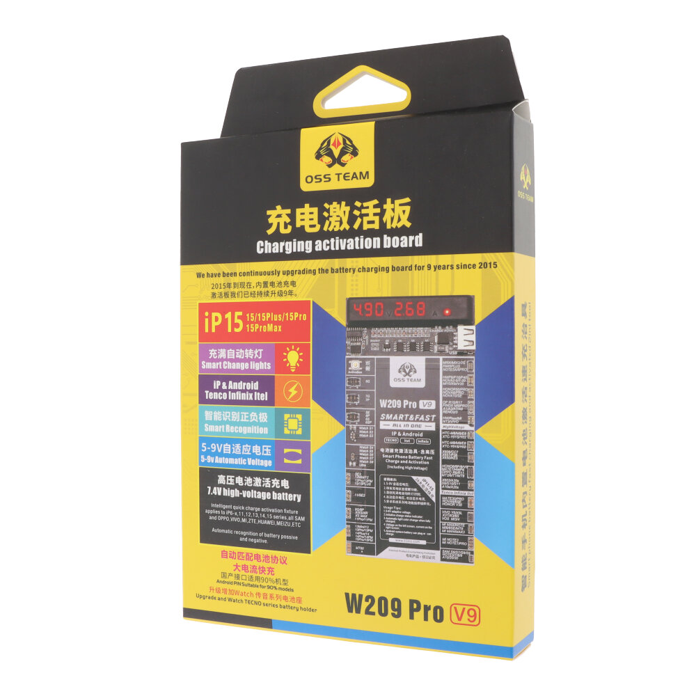 OSS TEAM W209 Pro V9 Smart Phone Battery Quick Charging and Activation Board for iPhone 6-15Pro ...