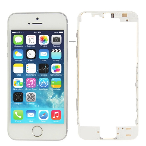 Touch Screen Frame With Hot Glue for iPhone SE/5s White HQ
