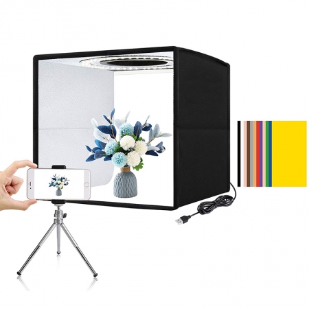 40*40cm Portable Photo Studio Box with 144 LED Light & 6 Backdrops