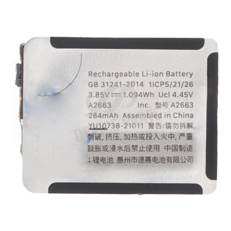 A2663 284mAh Battery + Battery Adhesive for Apple Watch Series 7 41mm Ori